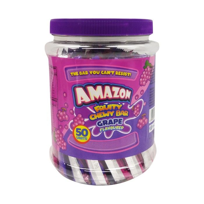 Amazon Fruity Chew Bar 50's Grape Tub (1x50's) - Sweet Depot