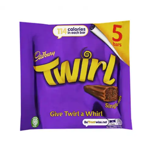 Cad Twirl Bars 5's Chocolate (1x5's) - Sweet Depot