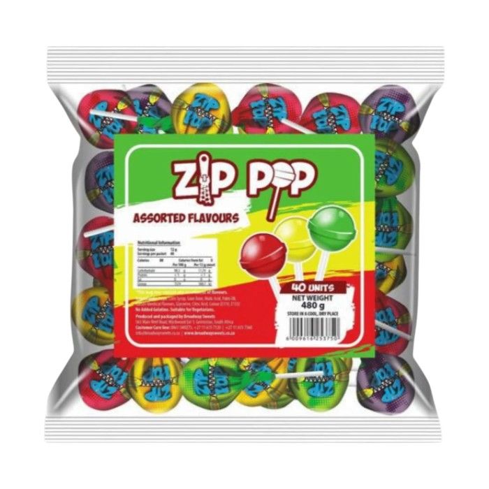 ZIP POP 40'S ASSORTED (1X40'S) - Sweet Depot