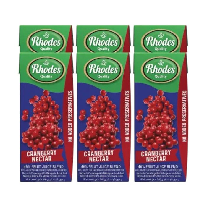 RHODES NECTAR 200ML CRANBERRY (6X200ML) - Sweet Depot