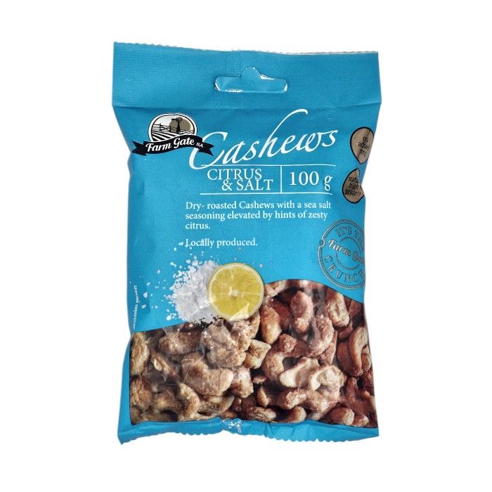 Farm Gate 100g Citrus & Salt Cashews (1X100G) - Sweet Depot