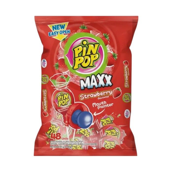 PIN POP 48'S MOUTH PAINTER MAXX S/BERRY (1X48'S) - Sweet Depot